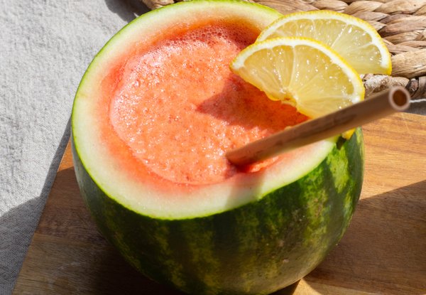 Cocktail de pastèque entière mixée · Patate & Cornichon