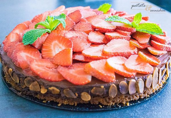 Gâteau chocolat-fruits rouges vegan · Patate & Cornichon